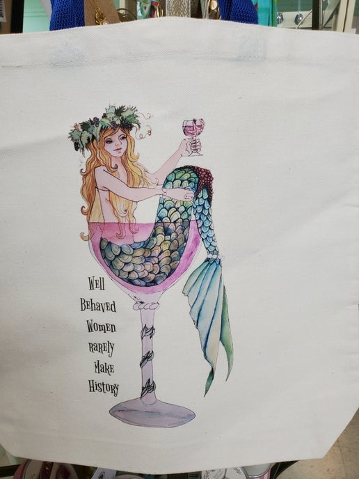 Rosie Watercolor Mermaid Canvas Tote | Ophiuroidea - The O Kent Narrows ...