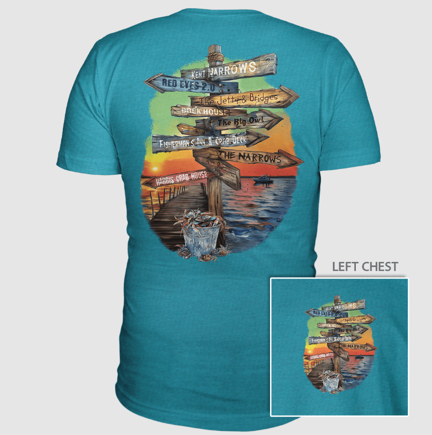 Kent Narrows Dock Bar Turquoise VNeck | Ophiuroidea The O Kent Island ...